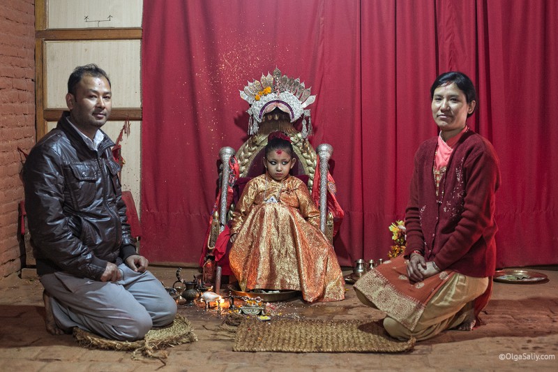 In Kumari's house. Living Goddess life in Nepal