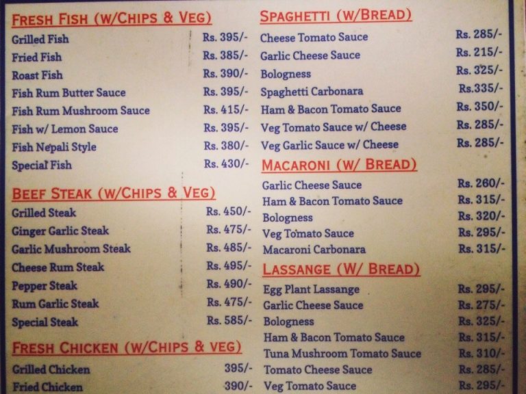 Nepalese Food and Menu in pictures